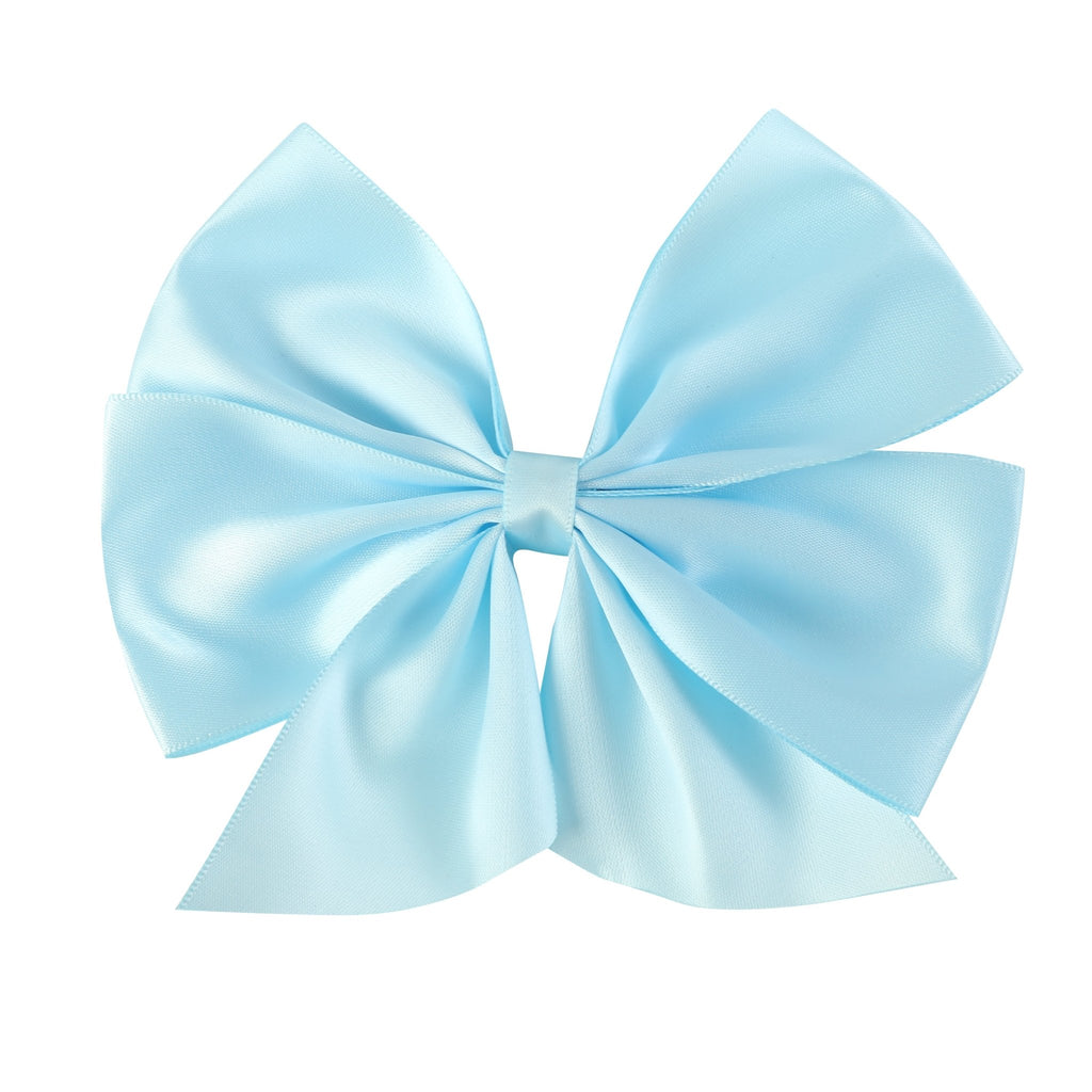 Coastal Blue Satin Bow Hair Clip - Lil Cactus