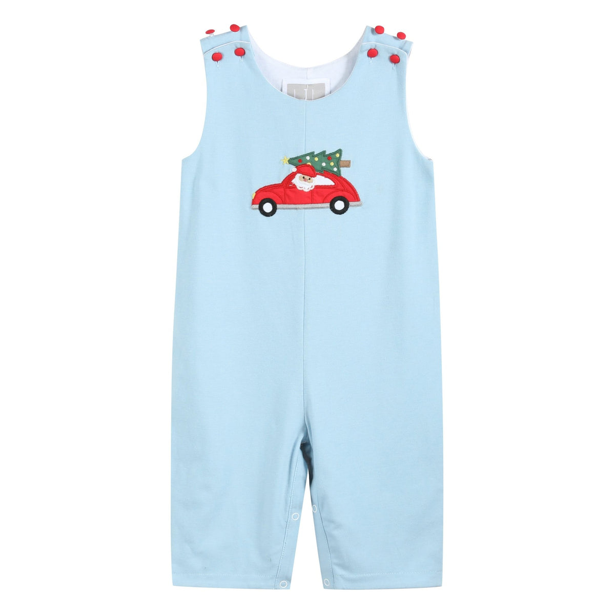 Light Blue Santa Christmas Car Overalls – Lil Cactus